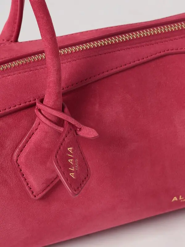 Alaïa Alaia Medium Le Teckel Calfskin Leather And Nubuck Shoulder Bag - Red
