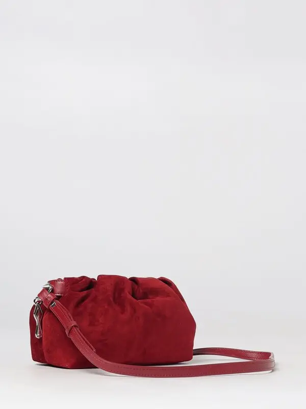 CHRISTIAN LOUBOUTIN Eva Ruched Suede Calfskin Mini Crossbody Bag - Red