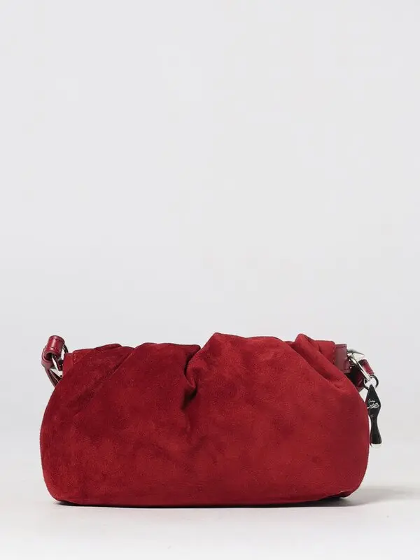 CHRISTIAN LOUBOUTIN Eva Ruched Suede Calfskin Mini Crossbody Bag - Red