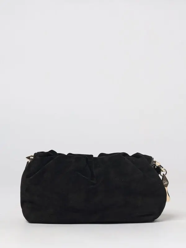 CHRISTIAN LOUBOUTIN Eva Ruched Suede Calfskin Mini Crossbody Bag - Black