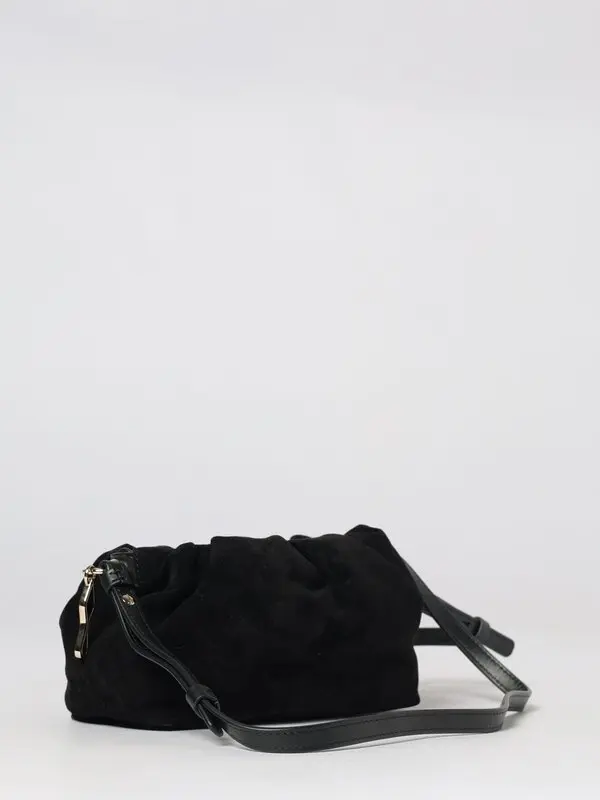 CHRISTIAN LOUBOUTIN Eva Ruched Suede Calfskin Mini Crossbody Bag - Black