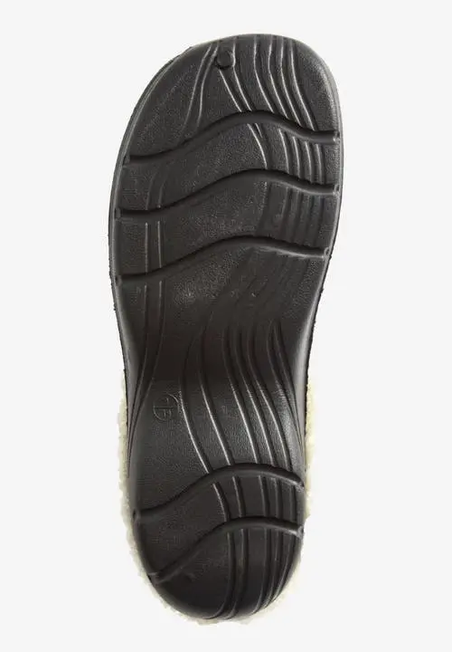 COMFORTVIEW The Fur Lined Slip On Rubber Clog Mule - Black