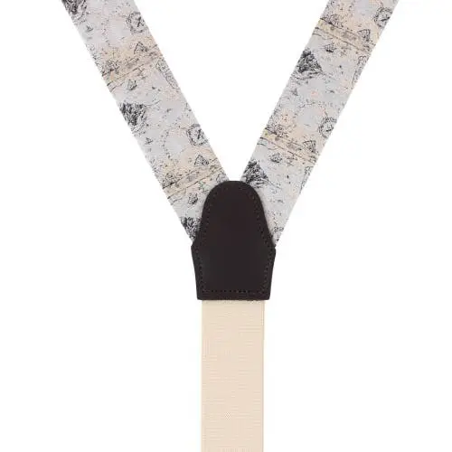 Trafalgar Sparrow's Bounty Treasure Map Silk Button End Suspenders