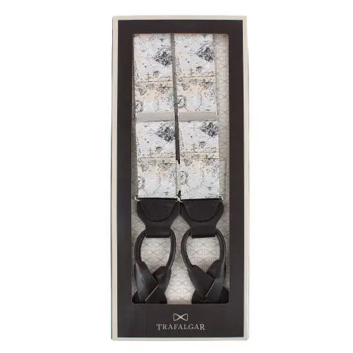Trafalgar Sparrow's Bounty Treasure Map Silk Button End Suspenders