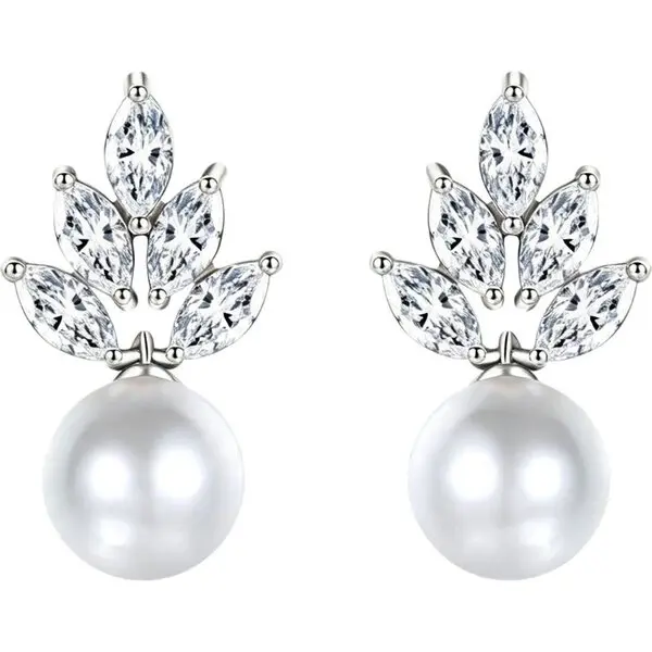 UNTAMED PETALS Lennox Pearl And Crystal Earrings