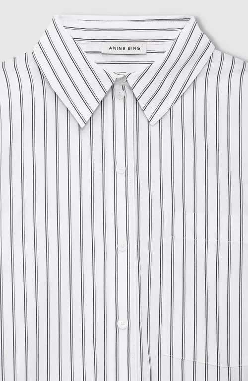 ANINE BING Scott Shirt - White/black Stripe