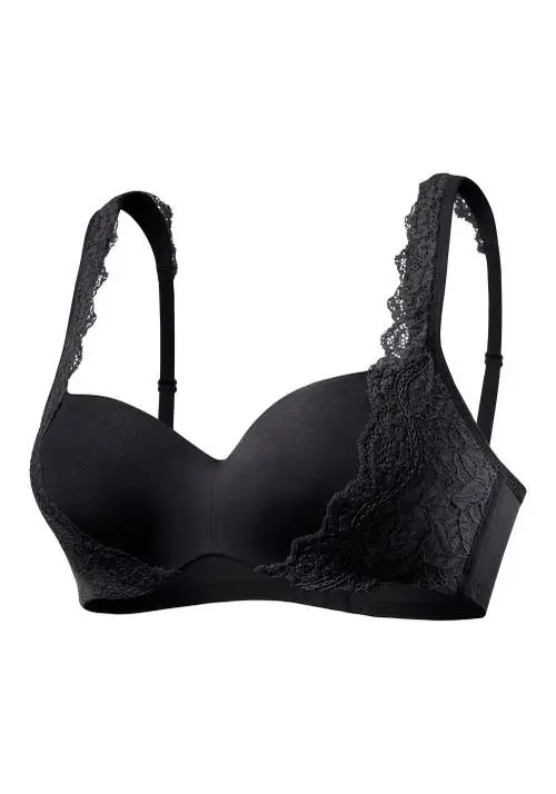 LASCANA Lace Detail Seamless T-shirt Bra