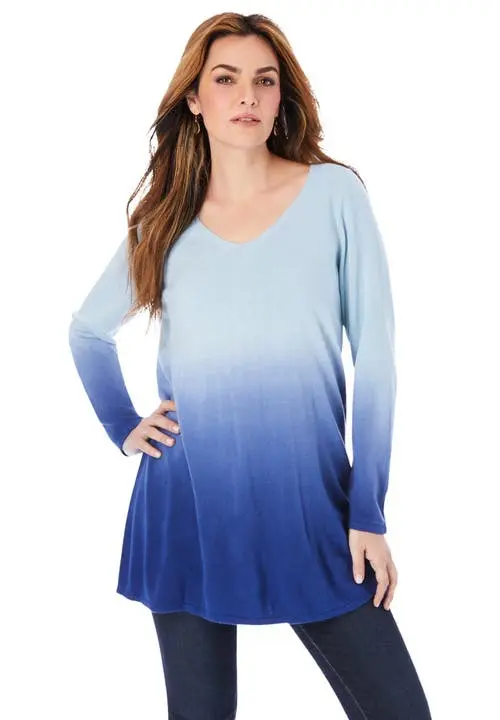 Roaman's Fine Gauge Ombré Sweater