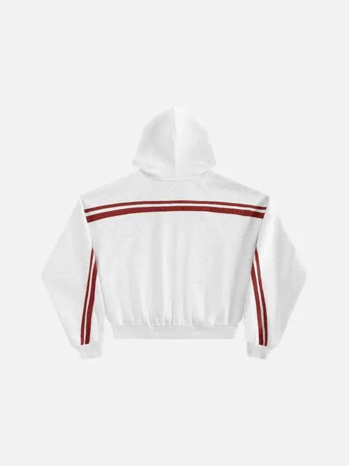 AELFRIC EDEN Boxy Contrast Zip Up Hoodie - Grey