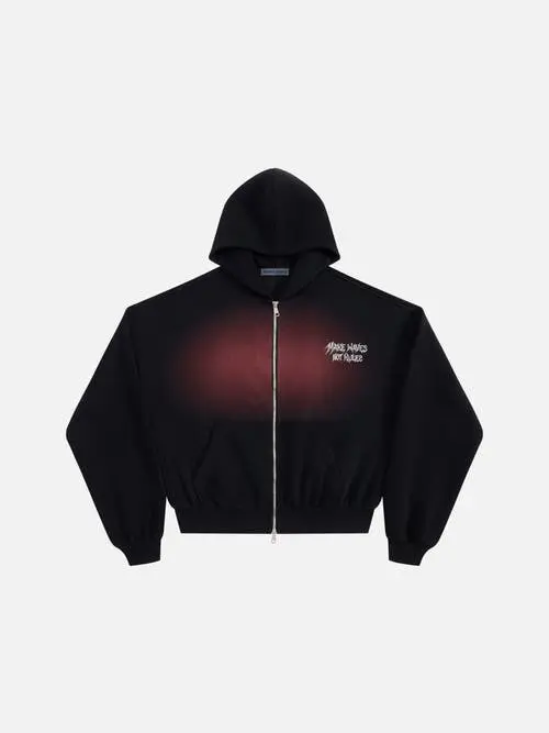 AELFRIC EDEN Boxy Rhinestone Zip Up Hoodie
