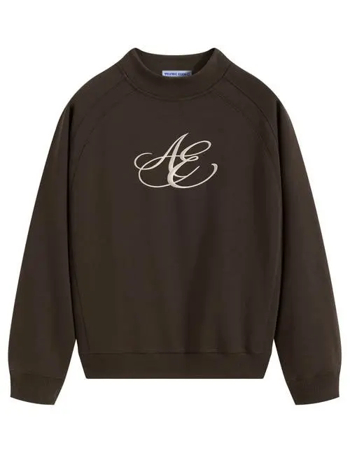 AELFRIC EDEN Mock Neck Logo Embroidered Sweatshirt