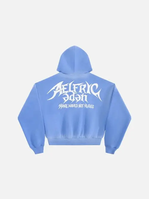 AELFRIC EDEN Boxy Washed Zip Up Hoodie