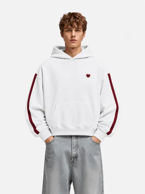 AELFRIC EDEN Vintage Varsity Heart Hoodie - Grey