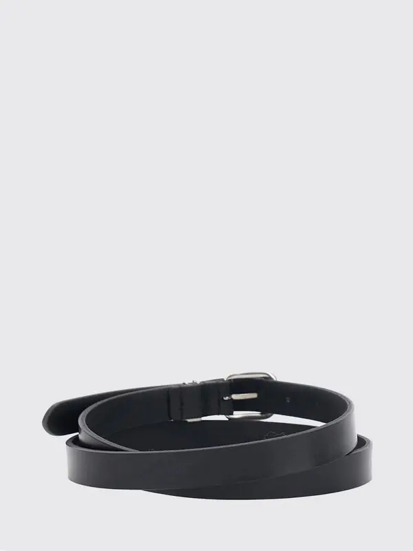 Saint Laurent Cassandre Slim Calfskin Leather Belt With Monogram