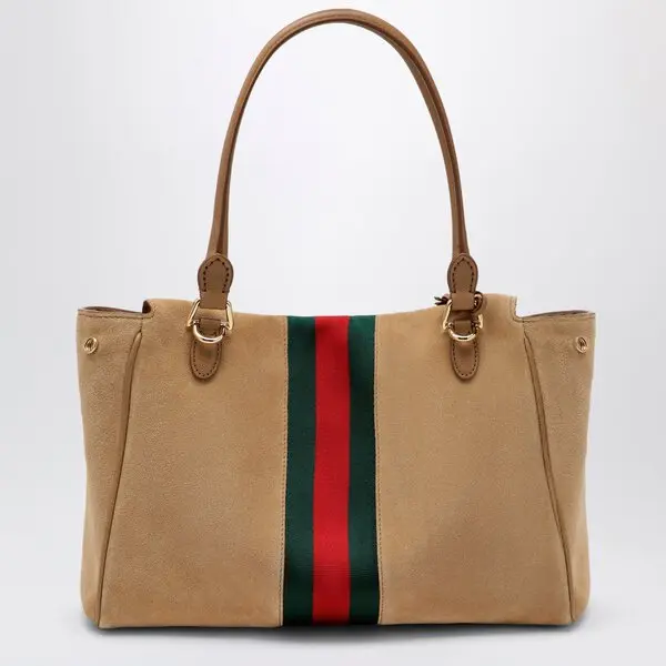 Gucci Medium Paparazzo Handbag In Sand-coloured Suede - Cream