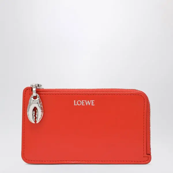 Loewe Lambskin Claw Card Holder - Orange