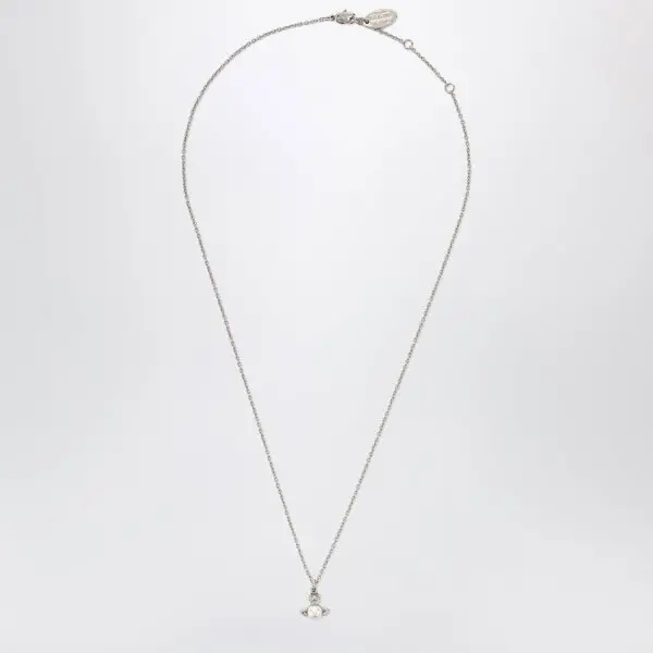 VIVIENNE WESTWOOD Balbina Necklace With Orb Logo And Pearl - Silver