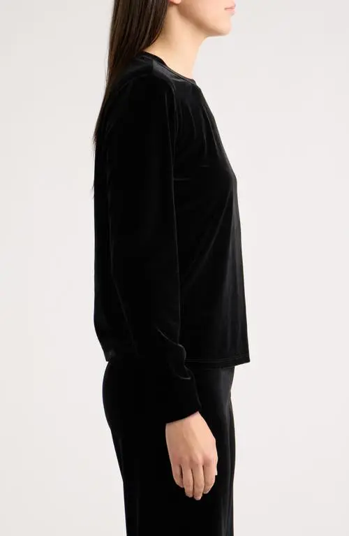 Anne Klein Embellished Button Velvet Top