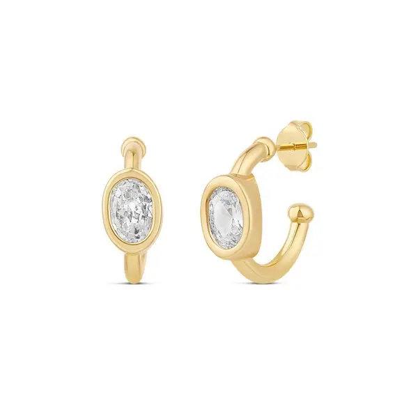 SHYMI Small Oval Bezel Hoops