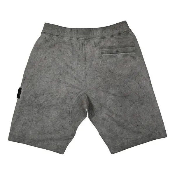 Stone Island Patch Logo Fleece Shorts 'melange Black