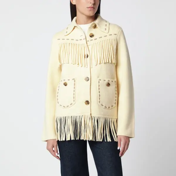 Guest In Residence Butter-colored Western Fringe Jacket - Yellow