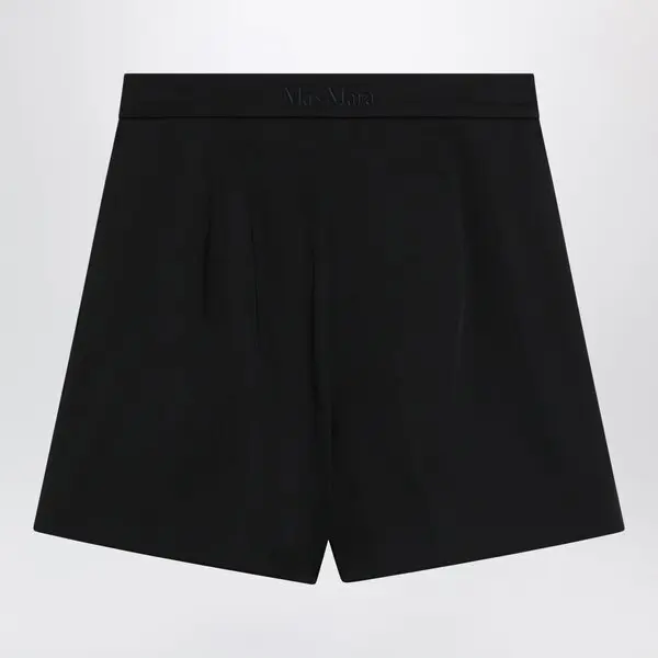 Max Mara Stretch Cotton Satin Shorts - Black
