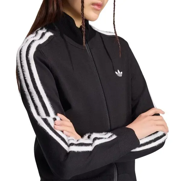 Adidas Knitted Firebird Track Top Asia Sizing 'black White