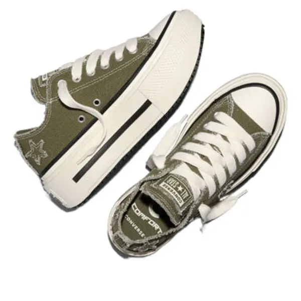 CONVERSE Chuck Taylor All Star Lift Double Stack Distressed Stars 'utility Black Egret
