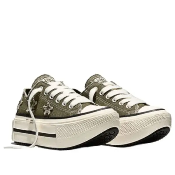 CONVERSE Chuck Taylor All Star Lift Double Stack Distressed Stars 'utility Black Egret