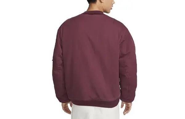Nike Life Woven Flight Jacket 'night Maroon - Red