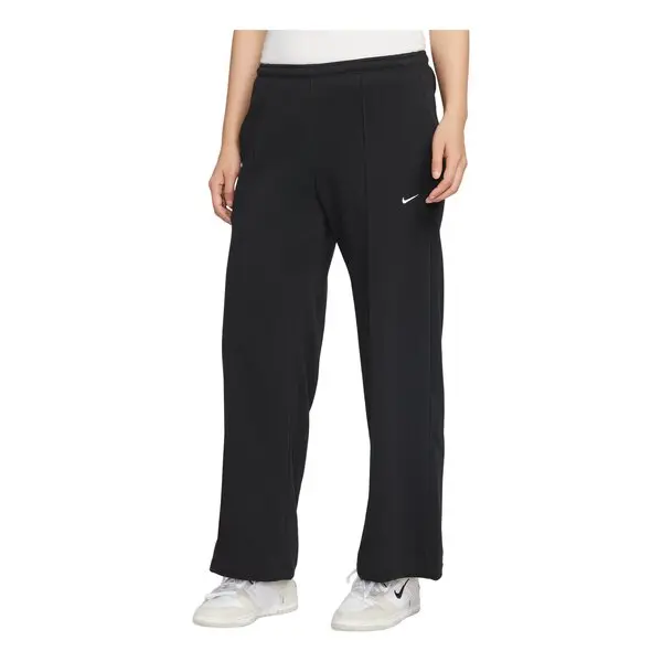 Nike French Terry Mid-rise Pants Asia Sizing - Black