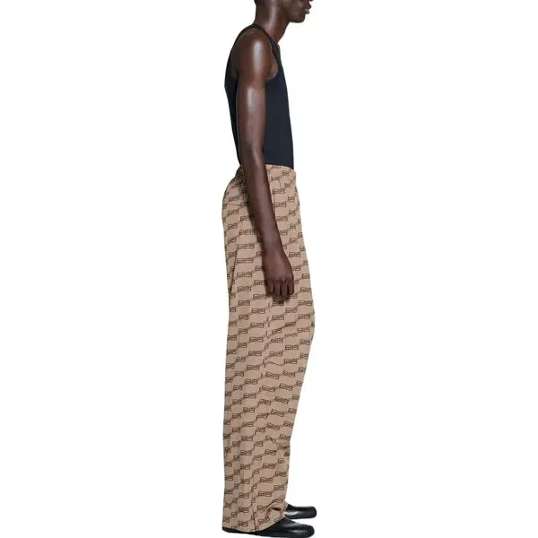 Balenciaga Bb Monogram Tracksuit Pants 'beige Brown