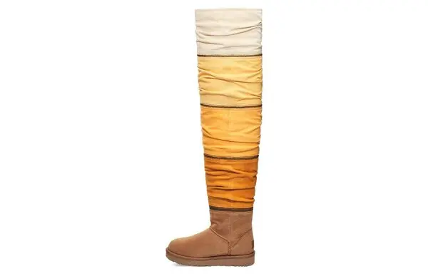 UGG Classic Sweater Letter Ta Knitted Suede High-leg Boots 'brown Tan - Brown/tan