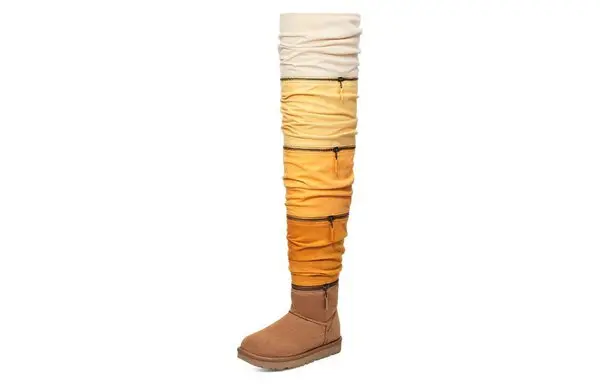 UGG Classic Sweater Letter Ta Knitted Suede High-leg Boots 'brown Tan - Brown/tan