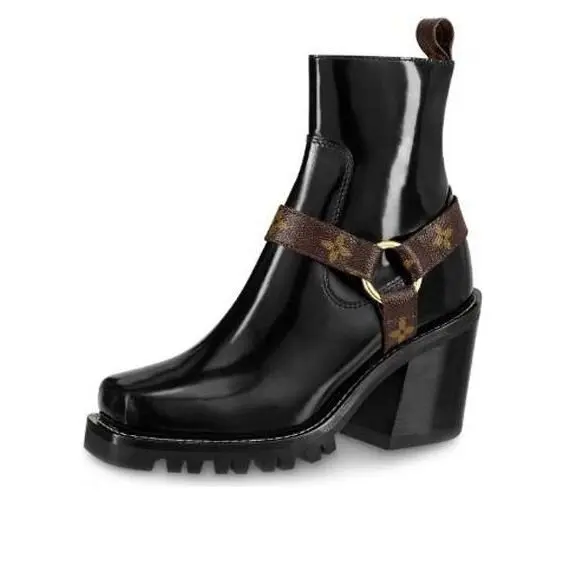 LOUIS VUITTON Limitless Ankle Boots 'black With Logo Straps