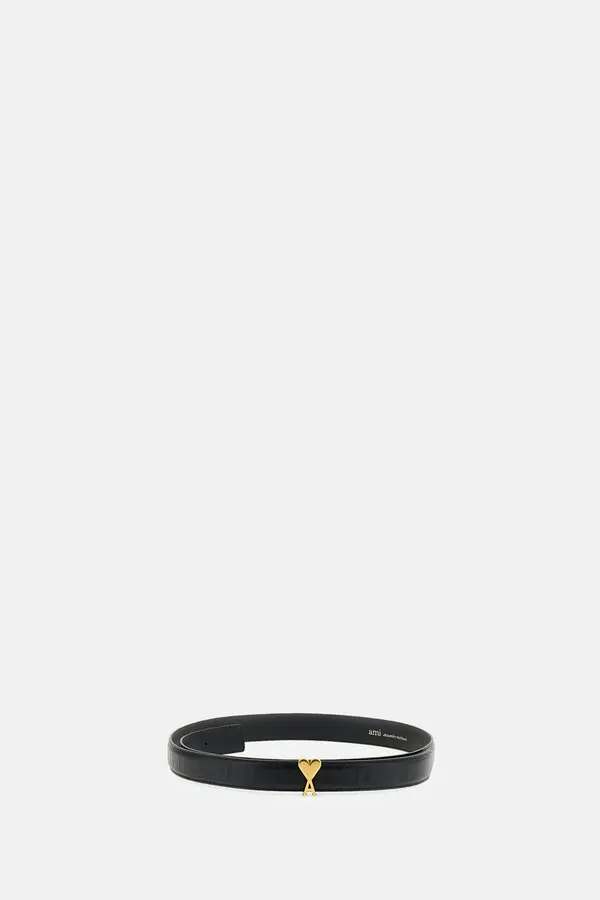 AMI Paris Cintura In Pelle - Black