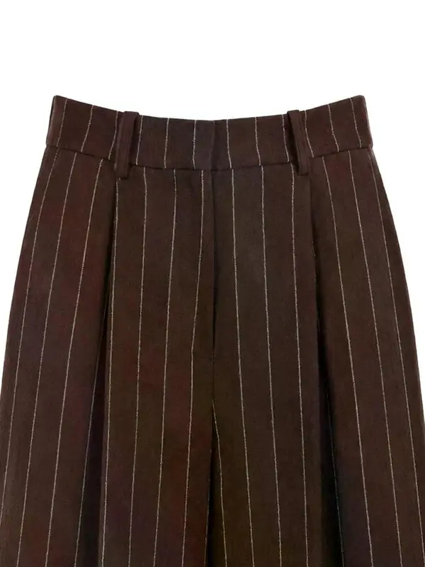 ALYSI Pinstripe-print Virgin-wool Shorts