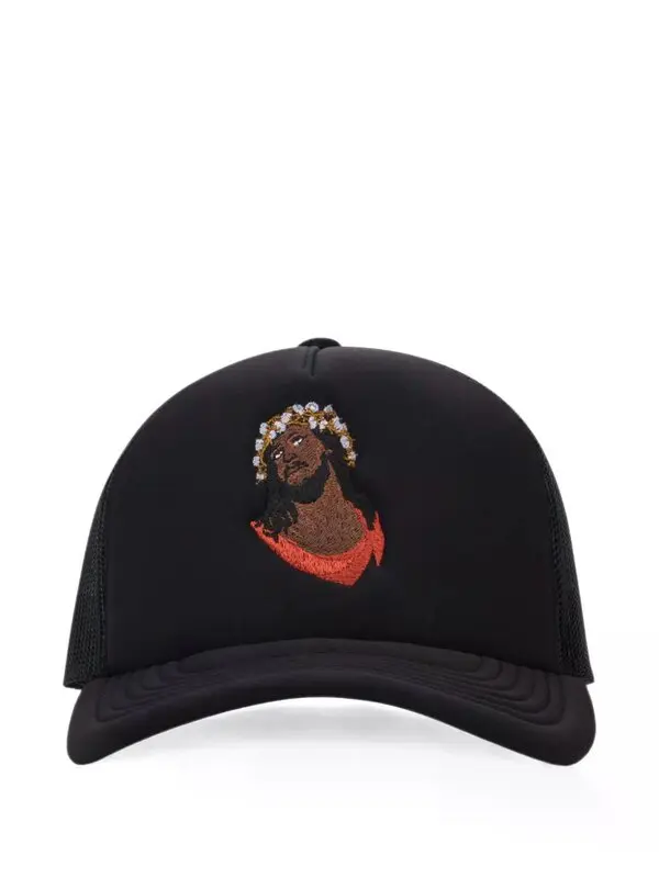 DENIM TEARS Embroidered Mesh-panel Trucker Hat - Black