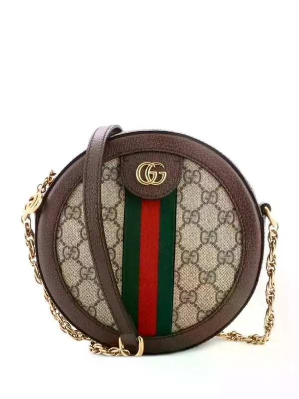 Gucci Ophidia Round Shoulder Bag Gg Coated Canvas Mini Crossbody Bag