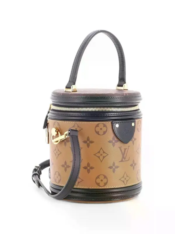 LOUIS VUITTON Cannes Handbag Reverse Monogram Canvas Satchel - Brown