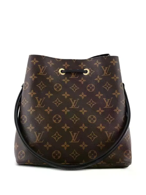 LOUIS VUITTON Neonoe Handbag Monogram Canvas With Leather Mm Bucket Bag - Black