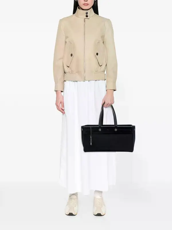 Hermès 2003 Toile And Vache Hunter Herbag Cabas Mm Tote Bag - Black