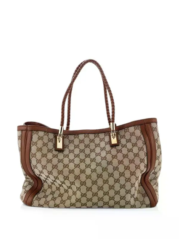 Gucci Bella Gg Canvas With Leather Medium Tote Bag