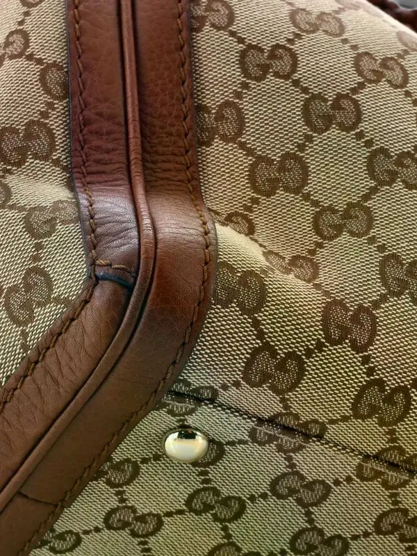 Gucci Bella Gg Canvas With Leather Medium Tote Bag