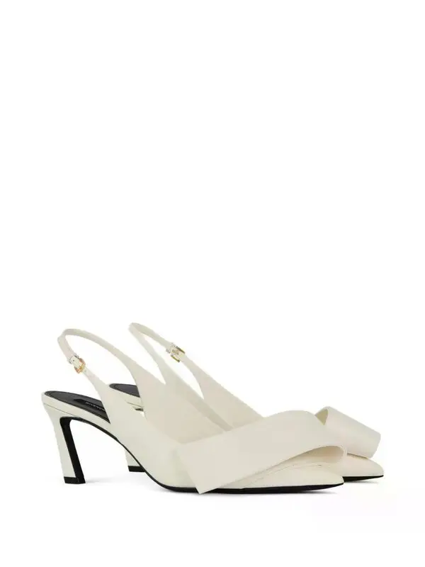 Givenchy Twisted Ribbon Slingbacks Pumps In Leather