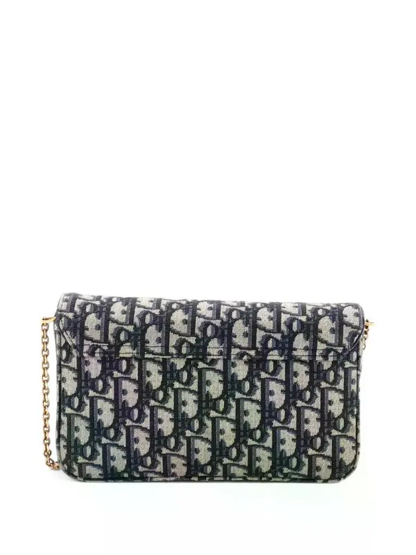 Dior Saddle Chain Wallet Oblique Canvas Crossbody Bag