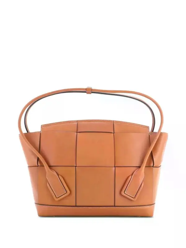 Bottega Veneta Arco Bag Maxi Intrecciato Leather Medium Shoulder Bag - Brown