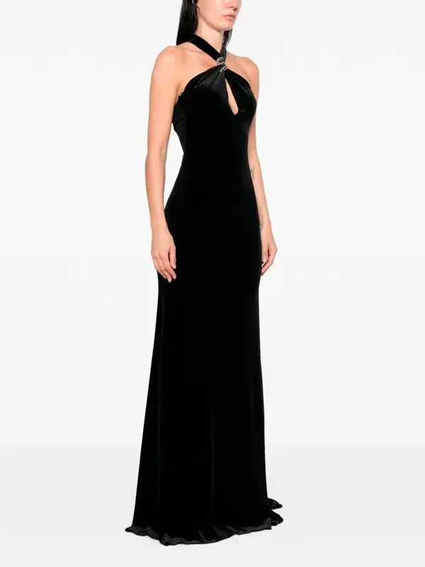 NISSA Open-back Velvet Maxi Dress - Multicolor