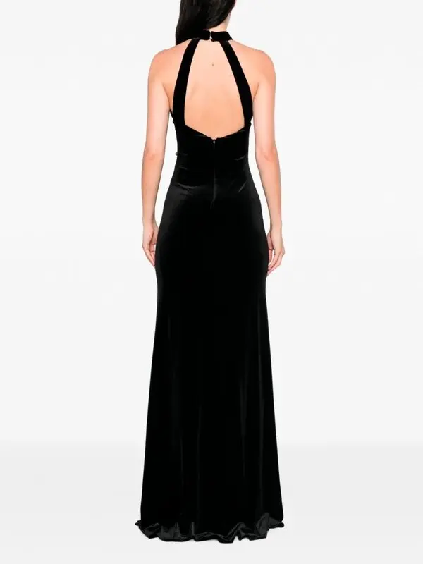 NISSA Open-back Velvet Maxi Dress - Multicolor