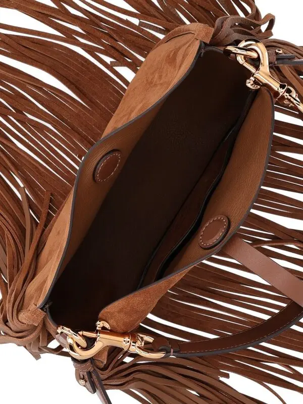 Etro Medium Pony Suede Bag With Fringe